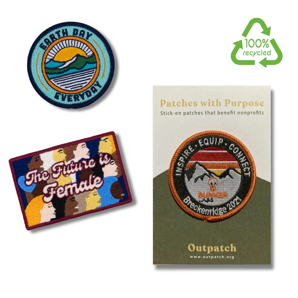 Recycled Custom Embroidery Sticker Patches 3" | Eco Promotional Products